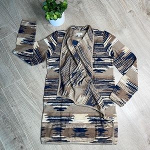 Lucky Brand | Sweaters | Lucky Brand Tan Brown Aztec Print Open Front ...